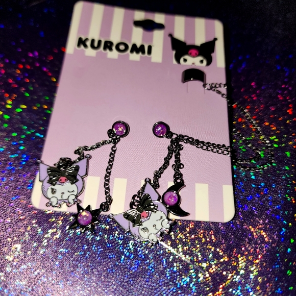 Sanrio | Jewelry | Kuromi Crystal Ball Drape Opal Earrings Cuff | Poshmark